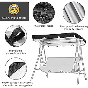 BTURYT Outdoor Patio Swing Canopy Replacement Porch Top Cover Universal for Garden Patio Porch Yard Seat Furniture(top Cover only)