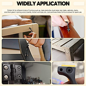 Rustark 121 Pcs Baby Bed Crib Screws Bolts Nuts Assortment Set M6 Hex Socket Head Cap Screws, Barrel Bolt Nuts Hardware Replacement Kit for Furniture Cots Beds Crib and Chairs (40mm-80mm)