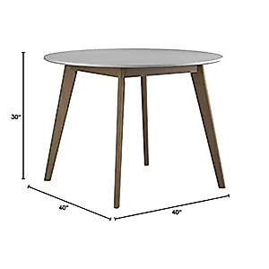 Coaster Furniture Breckenridge Round Matte White and Natural Oak Dining Table 192790
