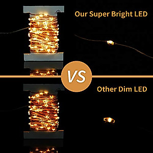 SIYOO Solar String Lights Outdoor 2 Pack LED Solar Powered Fairy Lights with 8 Lighting Modes Waterproof Decoration Copper Wire Lights for Garden Patio Gate Yard Party Wedding Indoor Bedroom