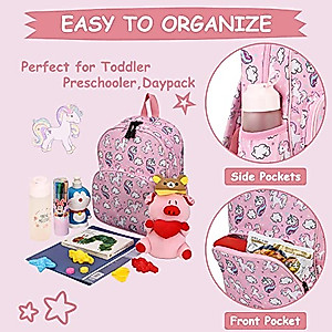 RAVUO Unicorn Backpack for Girls, Cute Toddler Backpack Lightweight Kids Preschool Bookbag Daypack with Chest Strap