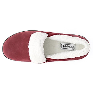 Propét Womens Colbie Slipper, Wine Red, 6 X-Wide US