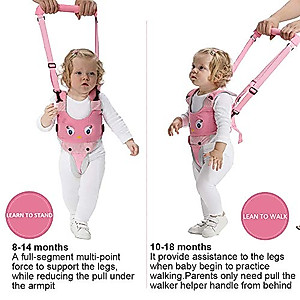ORANGEHOME Baby Walker, Toddler Walking Harness Assistant, Handheld Walk Helper Babies, Safety Harnesses Breathable Help Stand Up&Walk Learning Helper for 7-24 Month Infant Activity-Pink