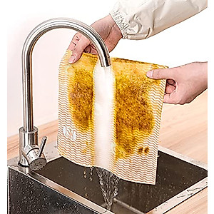 KitchLife Reusable Bamboo Paper Towels with Oil-Water Separation Technology, 1 Roll = 10 Months Supply - Washable and Recycled Paper Rolls, Eco Friendly Gift, Roral Orange