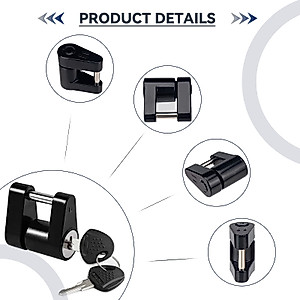 Trailer Hitch Coupler Lock, 1/4 "Diameter, 3/4" Span, Small Copper-plated Ball Cover Trailer Lock for Car, Tug, RV, Trucks (Black)