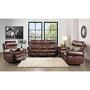 Lexicon Gallina Power Double Reclining Sofa, Brown