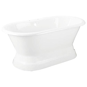 Signature Hardware 907547-60-RH Henley 60" Cast Iron Double-Ended Pedestal Tub with 7" Rim Holes