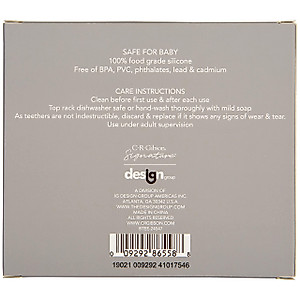 C.R. Gibson BTEE-24547 Colorful Rainbow 100% Food Grade Silicone Teether for Babies, 2.9" W x 2.2" L, Multicolor