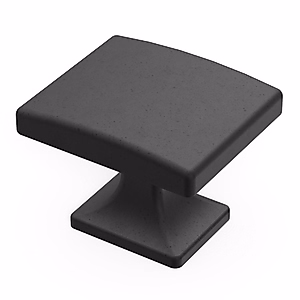 Hickory Hardware 10 Pack Solid Core Kitchen Cabinet Knobs, Luxury Cabinet and Dresser Knobs, Handle Pulls for Doors & Drawers, 1-7/16 Inch, Black Iron, Forge Collection