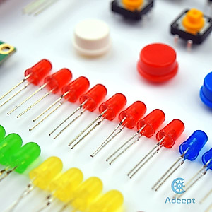 Adeept Super Starter Kit for Raspberry Pi 3, 2 Model B B+ LCD1602 Servo Motor C and Python Code, Beginner Starter Kit with User Manual Guidebook