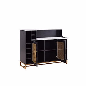 Home Source Black Accent Bar Cabinet with Mesh Door