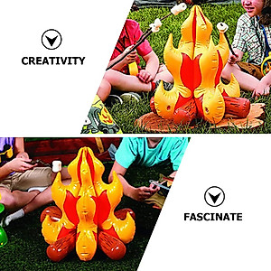 Toyvian Inflatable Campfire Camping Prop, Camping Party Campfire Party Scene Decoration 18 inches Vivid Blow up Campfire for Indoor Camping Sleepovers Scene Settings