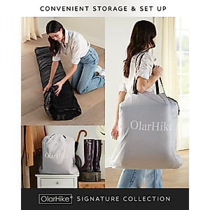 OlarHike Signature Collection Queen Air Mattress with Built in Pump,18” Luxury Air Mattress with Silk Foam Topper for Camping, Home & Guests, Fast & Easy Inflation/Deflation Airbed Black