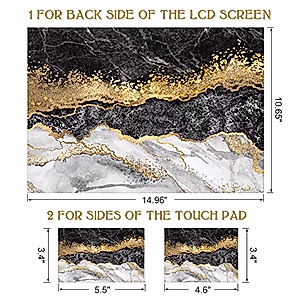 DINKY Laptop Skin Sticker Decal, 12" 13" 13.3" 14" 15" 15.4" 15.14 inch Laptop Universal Reusable Vinyl Skin Stickers Cover Art Decal Notebook PC Personalized Protector-Black Cracked Marble