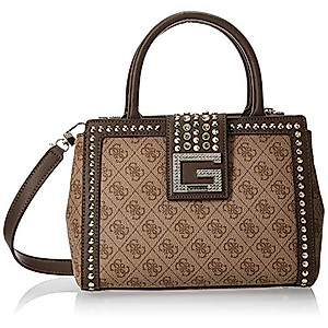 GUESS Logo Bling Society Satchel, Latte