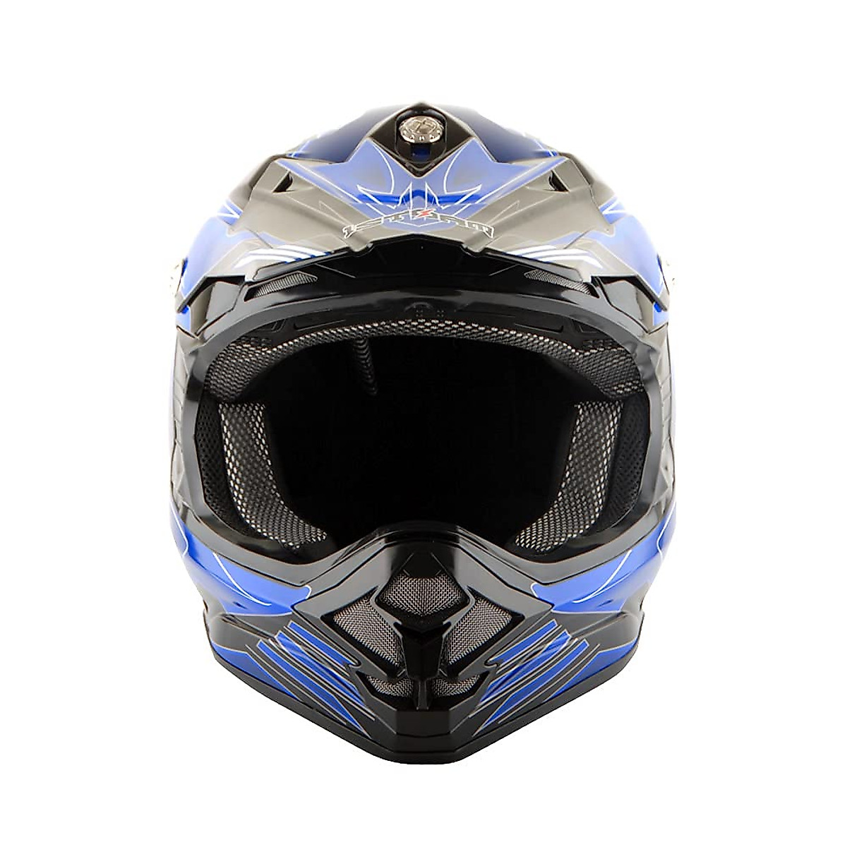 1Storm Adult Motocross Helmet BMX MX ATV Dirt Bike Downhill Mountain Bike Helmet Flying Style H819-5 + Motorcycle Bluetooth Headset: Flying Blue