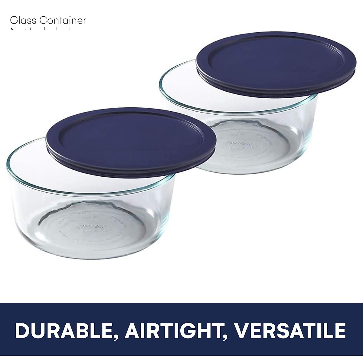 Lids for Pyrex and Anchor Round Glass Containers (2-Cups, Green-6PK)