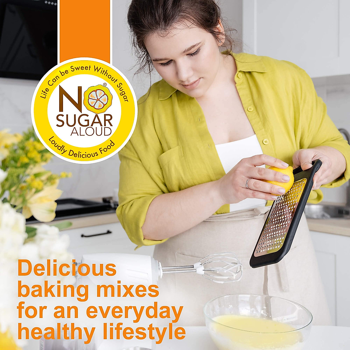 Lemon Low Carb Cake Mix, Gluten-Free & Plant-Based Keto Baking Mix, High Protein, High Fiber, Natural, No Artificial Flavors, Dairy-Free & Paleo-Friendly, No Added Sugar, 13oz - No Sugar Aloud