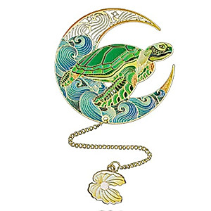 MUSHENJI Metal Bookmark in Marine Style, Cute Bookmarks for Women,Kids,Students,Teachers and Book Lovers, Funny Cool Book Markers (Turtle)