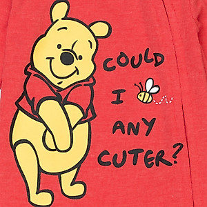 Disney Winnie the Pooh Newborn Baby Boys 2 Pack Sleep N' Play Coveralls White/Red 0-3 Months