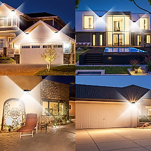 TWINSLUXES Solar Outdoor Lights, 3 Lighting Modes Solar Motion Sensor Security Lights, Solar Flood Lights 270°Wide Angle, IP65 Solar Wall Lights,Suitable for Front Door, Yard, Garage, Deck 4 Pack