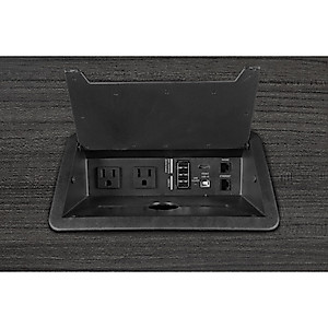 Regency Legacy Modular Conference Table with Tabletop Power & Data Port, 144", Ash Grey