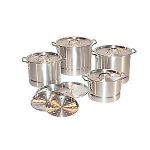 Concord 4 Piece Aluminum Stock Pot Set, 8/12/16/20 Qt.
