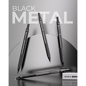 Nicpro 30PCS Black Metal Mechanical Pencil Set in Leather Case, Art Drafting Pencil 0.5, 0.7, 0.9 mm, 2mm Lead Pencil Holders for Sketching Drawing With 16 Tube (6B 4B 2B HB 2H 4H Colors)Lead Refills