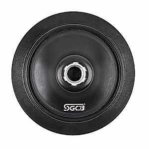 SGCB 5” RO Rotary Flexible Backing Plate, Hoop-and-Loop Face 5/8” Thread PU Soft Backing Pad Used On Rotary Polisher Sander for Sanding Polishing Buffing Finishing