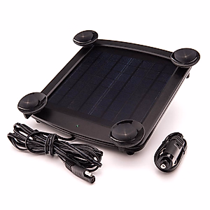 Battery Tender 5 Watt Solar Panel 12V Battery Charger with Charge Controller - IP67 Weatherproof - Windshield Mountable for Motorcycles, Cars, SUVs and Campers - 021-1171
