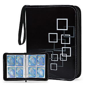 Card Binder Trading Cards Case with 55 Sleeves 4-Pocket Card Book Holder Fits 440 Cards for TCG Game Cards Collection Sports Trading Cards Collector Album