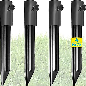 Gray Bunny Metal Stakes for Ground (4 Pcs), Tiki Torch Holders for Ground, Flag Stakes, Umbrella Stakes for Grass, Universal Light Stakes, Flag Pole Ground Mount, Heavy Duty Tiki Torch Stand