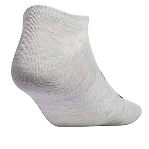 adidas Originals Men's Classic Trefoil Superlite No Show Socks (6-Pair), Heather Grey/White/Black, Large