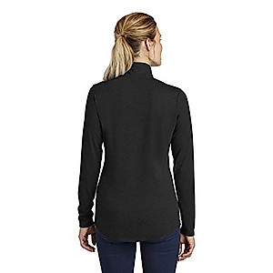 ST Ladies PosiCharge Tri-Blend Wicking 1/4-Zip Pullover L Black Triad Solid