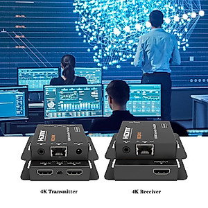 KEQINX 4K HDMI Extender 230ft HDMI Baluns POC HDMI Audio Inserter