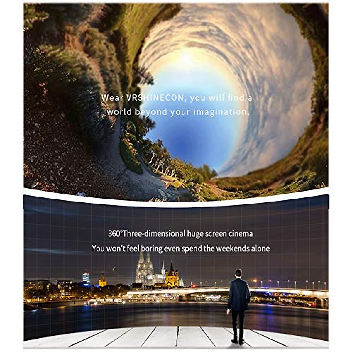 VR Headset, 3D Virtual Reality Glasses with Blu-ray Eye Protected Light & Small, 3D Glasses for Watch Movies, Video & Play Game, Support 4.7-7.0” Smartphone. (Without Controller)