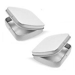 AKOAK 6 Pcs 2.4 x 1.7 x 0.6 Inches Rectangular Empty Hinged Tins Box Containers for First Aid Kit,Survival Kits,Storage,Herbs,Pills,Crafts and More