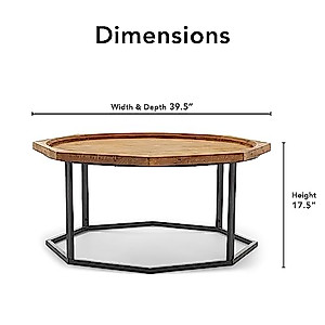 Amazon Brand – Stone & Beam Aire Rustic Octagonal Fir Wood Coffee Table, 39.5"W, Black & Natural