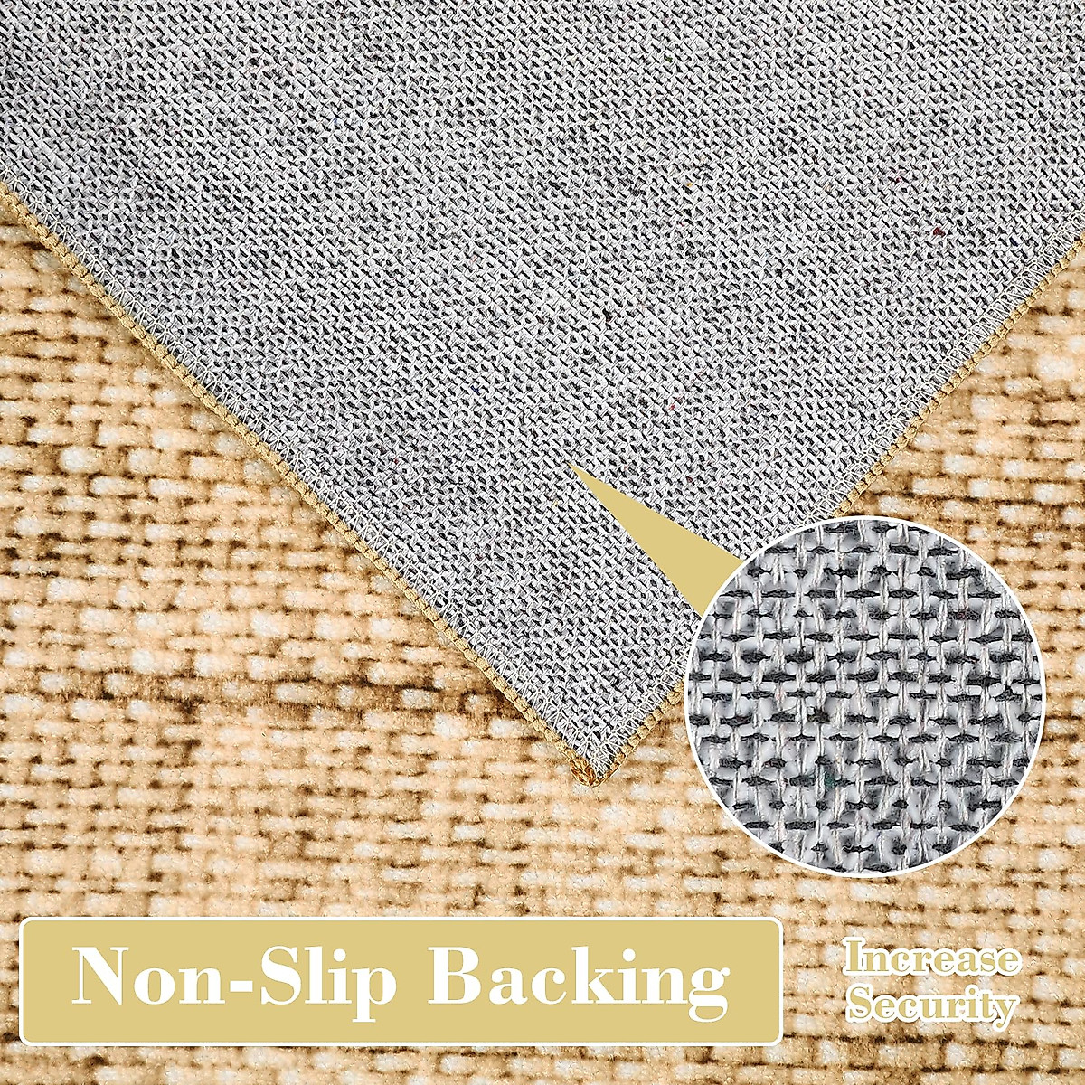 GarveeHome Living Room Rug 5x7 Rug Washable Rug for Bedroom Modern Rug Non Slip Braided Print Farmhouse Rug Soft Throw Rugs Low Pile Stain Resistant Carpet for Office Nursery Dining Room 5'x7' Natural