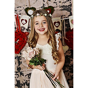 DDazzling Flower Crown Floral Wreath Headband Floral Garland Headbands photo props (Purple)