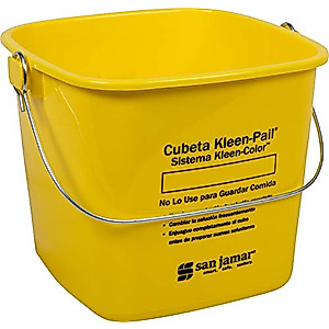 San Jamar Kleen-Pail® Plastic Cleaning Bucket 6 Quarts Yellow
