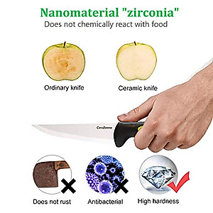 Cerahome Ceramic knife Super Sharp 4-inch Utility Knife Fruit Paring Knife Set with Sheath, Kitchen knives Sets for Cutting Boneless meats, Sashimi, Fruits and Vegetables (Red+Green)