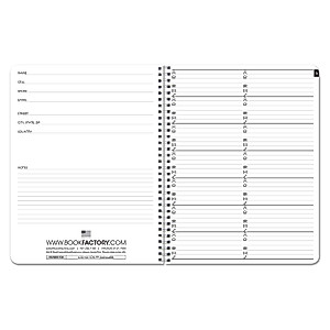 BookFactory Big Black Book/Address Book - 100 Pages, 8.5" x 11", Wire-O (LOG-100-7CW-PP-(AddressBB))