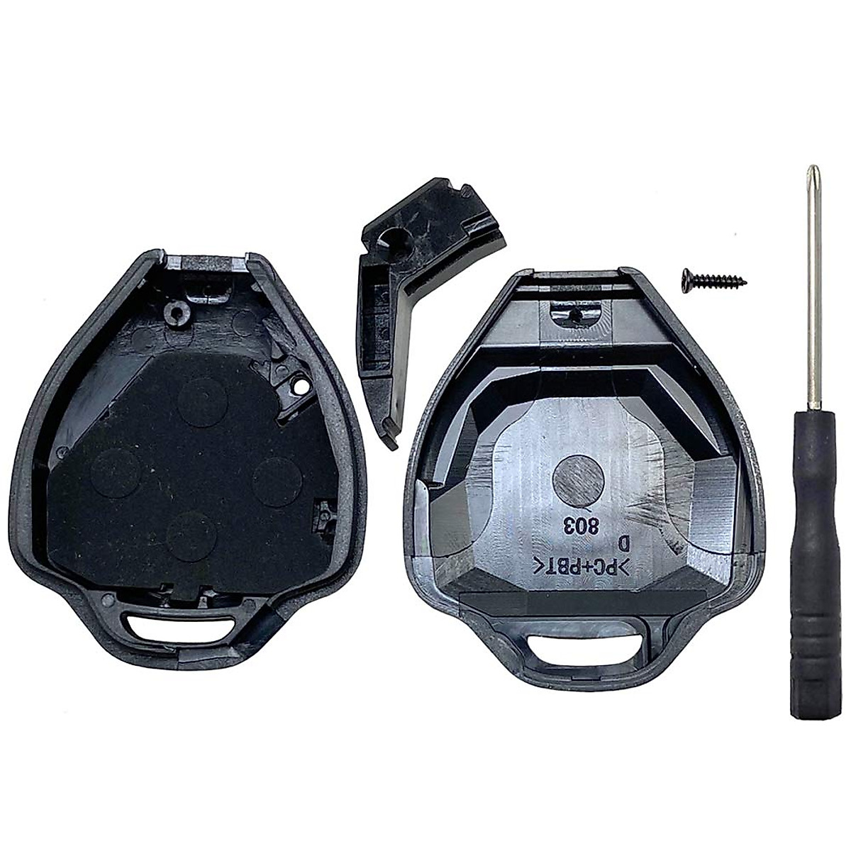 Cutting Not Required - 3 Buttons Replacement Key Fob Case Shell Fits for Toyota Scion TC RAV4 2008-2013 Avalon / 2007-2011 Camry / 2008-2013 Corolla / 2009-2014 Venza Key Cover