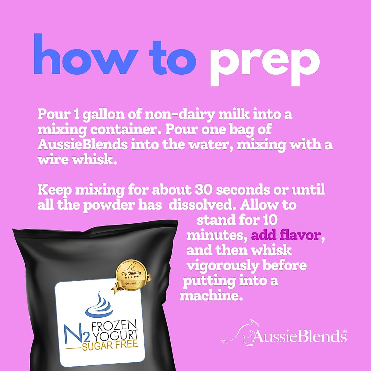 AussieBlends Sugar Free Frozen Yogurt Mix, Low-Carb, 1-Pack