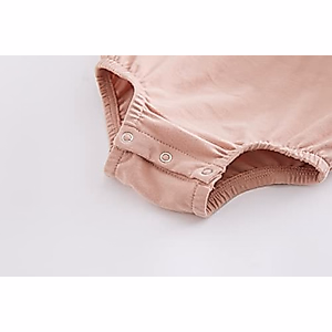 Organic Cotton Baby Girl Ruffle Romper Summer Tulle Dress Jumpsuit with Headband Outfit Set（18-24 Months, Misty Rose