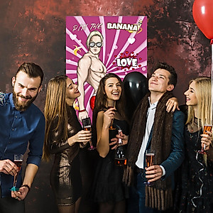 Bridal Shower Games Pin The Banana on The Hunk Bachelorette party GamesWedding Engagement Girls Night Pin The Banana Game 50 Stickers includes Large Poster Single Girl Party Night