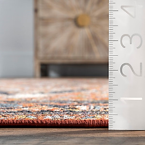 nuLOOM Sherita Distressed Persian Area Rug, 7x8, Rust