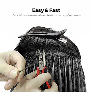 konovo Microlinks Hair Extensions Kit, Professional Tools with Hair Extension Pliers, Bead Threader, Micro Links Silicone Rings Bead 400PCS