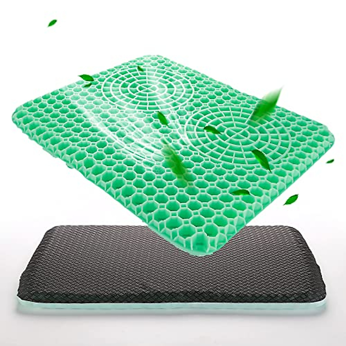 SIXAQUAE Gel Seat Cushion for Long Sitting,Double-Layer Chair Cushions for Office Chair and Truck Drivers.Back, Sciatica, Hip, Tailbone Pain Relief Cushion.Egg Seat Chair Cushion for Wheelchair.